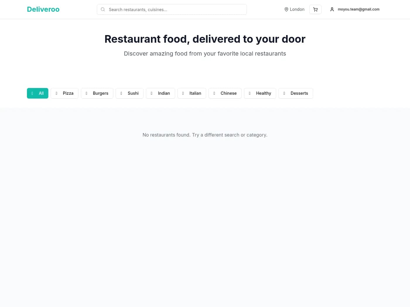 Deliveroo Clone – Online Food Delivery Platform
