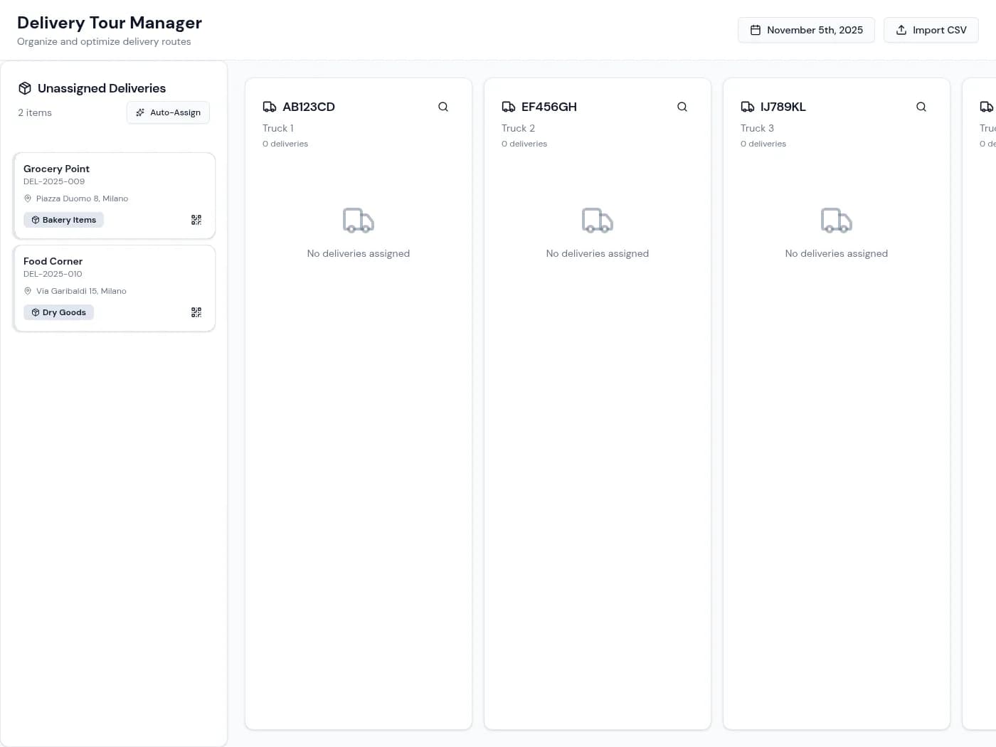 Delivery Tour Manager - Optimize and Organize Delivery Schedules by Historical Route Data