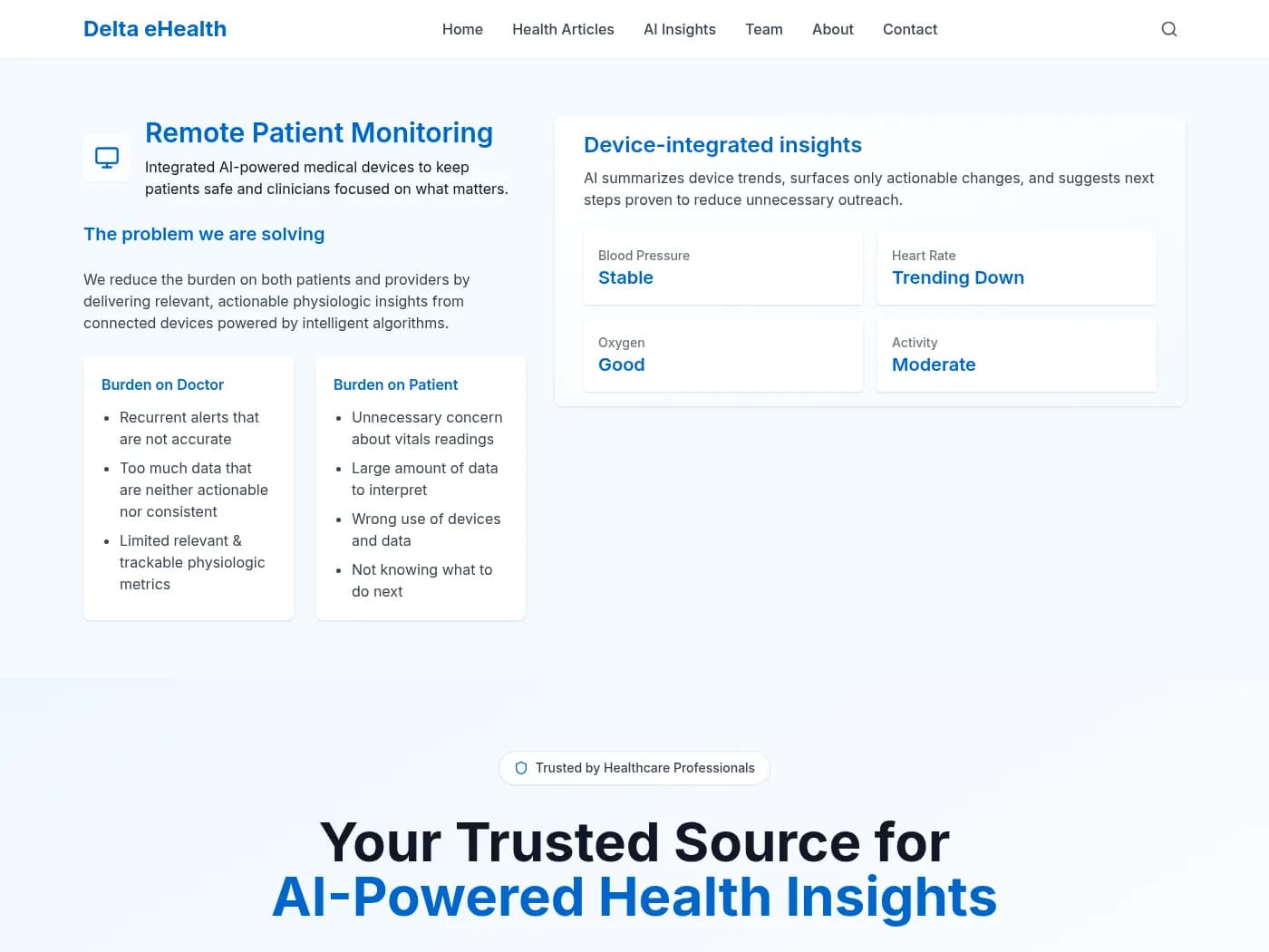DeltaeHealth AI Health Content Website