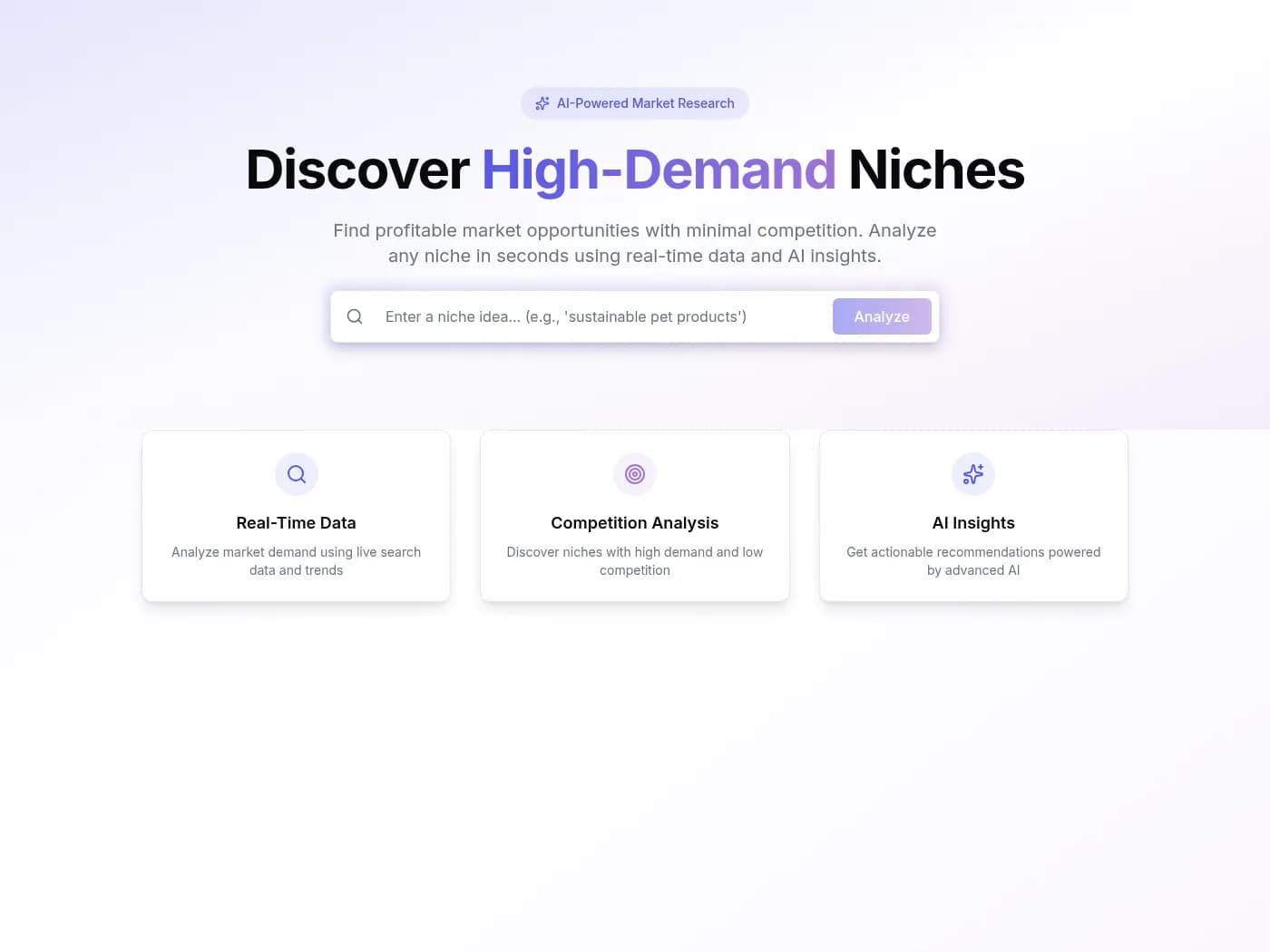 Demand Explorer: Discover High-Demand Low-Competition Niches