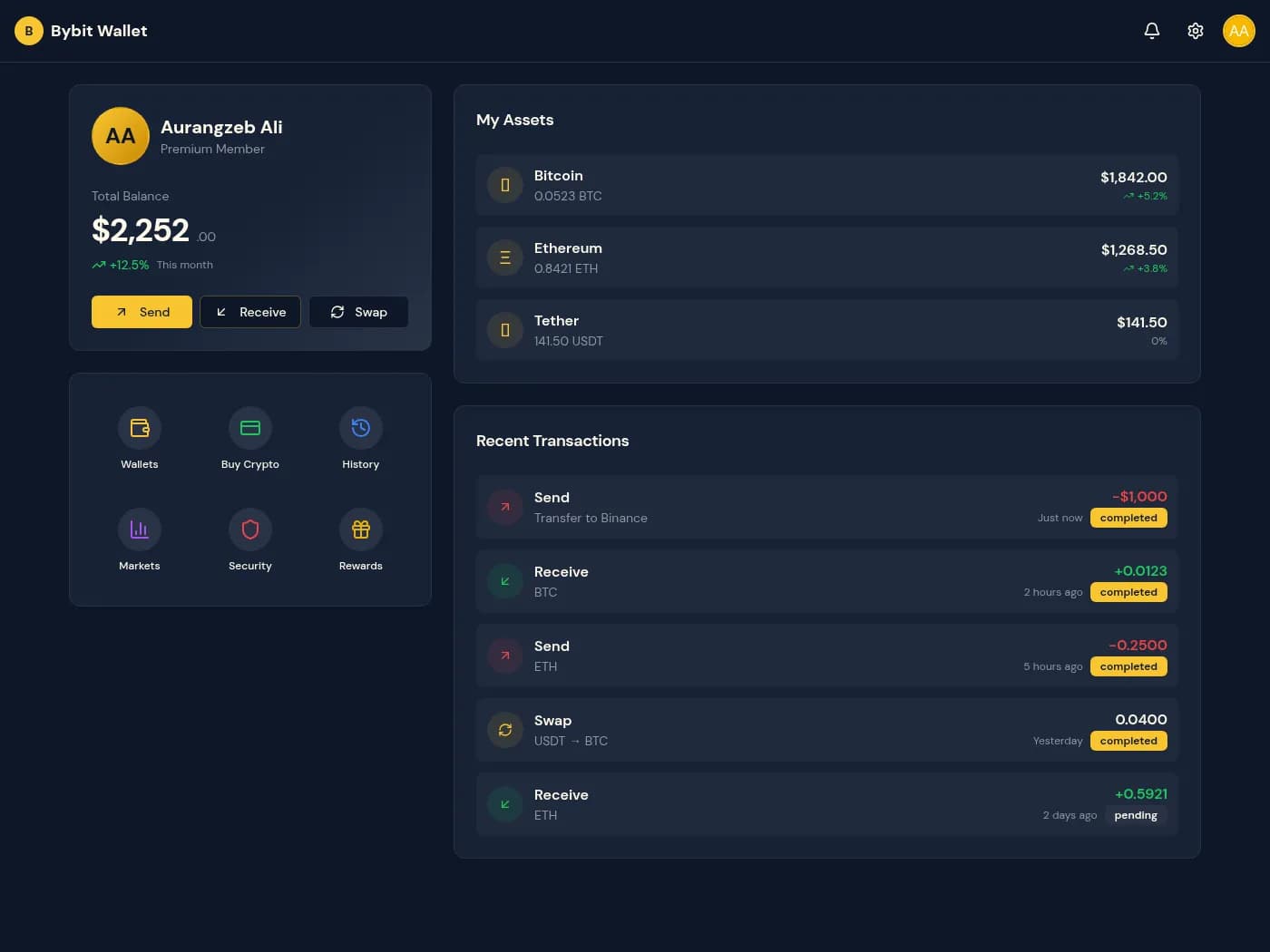 Demo Crypto Wallet