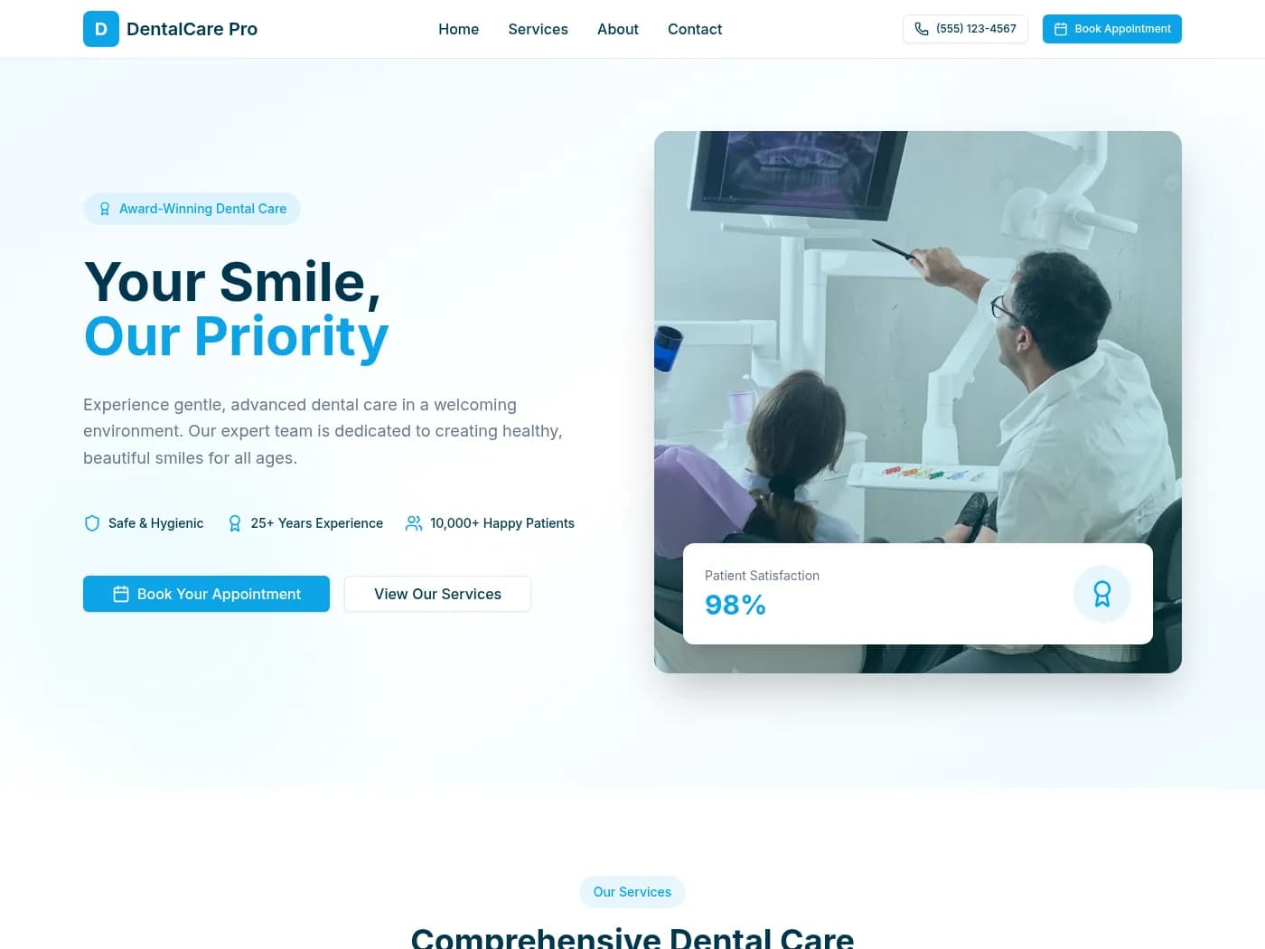 Modern Dental Clinic Webflow Template