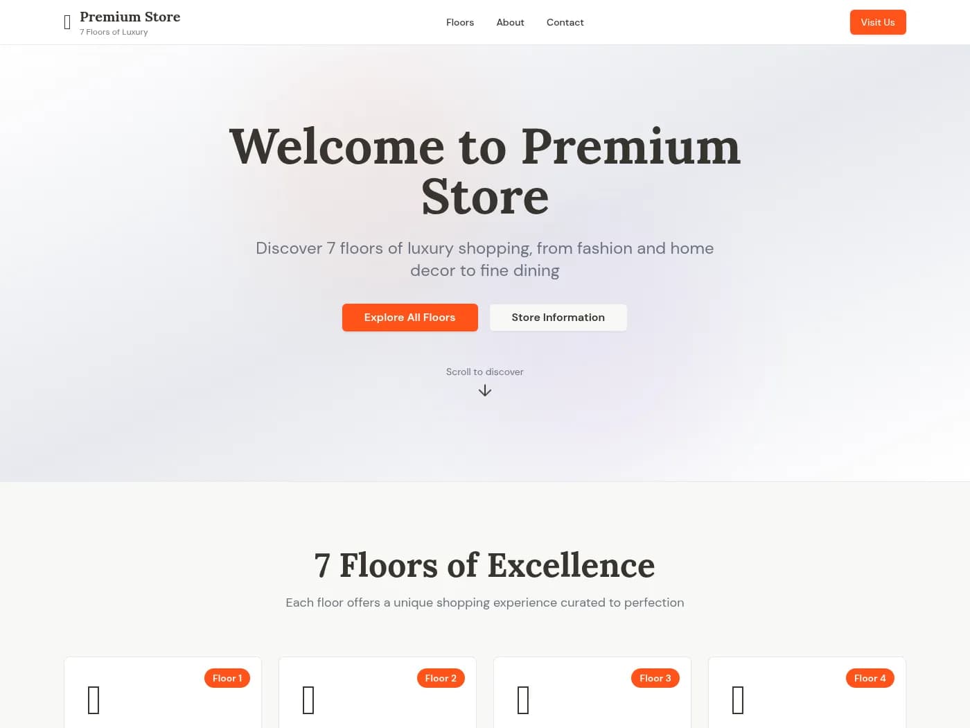 Department Store Floor Introduction Webpages