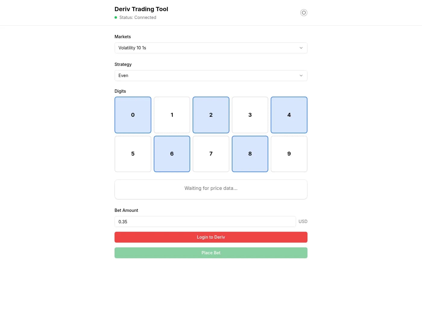 Deriv Trading Tool - Real-Time Auto-Trading Web App for Deriv.com
