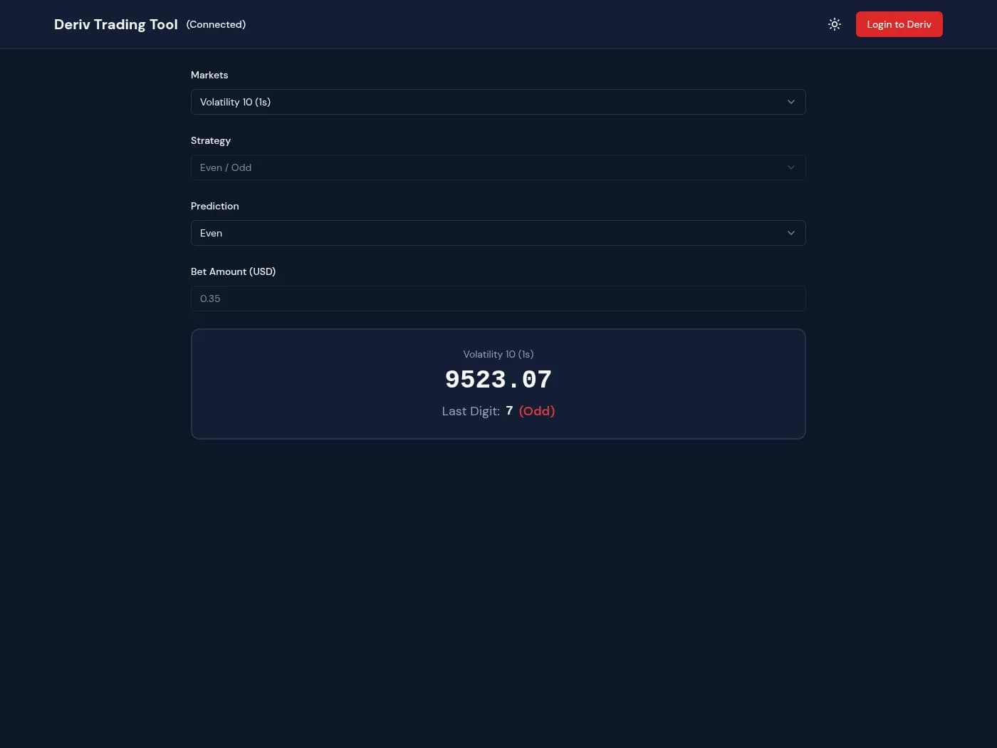 Deriv Trading Tool – Real‑Time WebSocket Trading Interface for Deriv.com