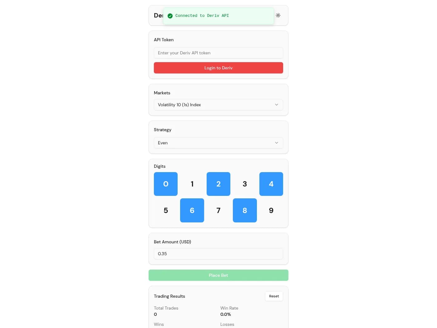 Deriv Trading Tool: A Real-Time WebSocket-Powered Single-Page Trading App for Deriv.com
