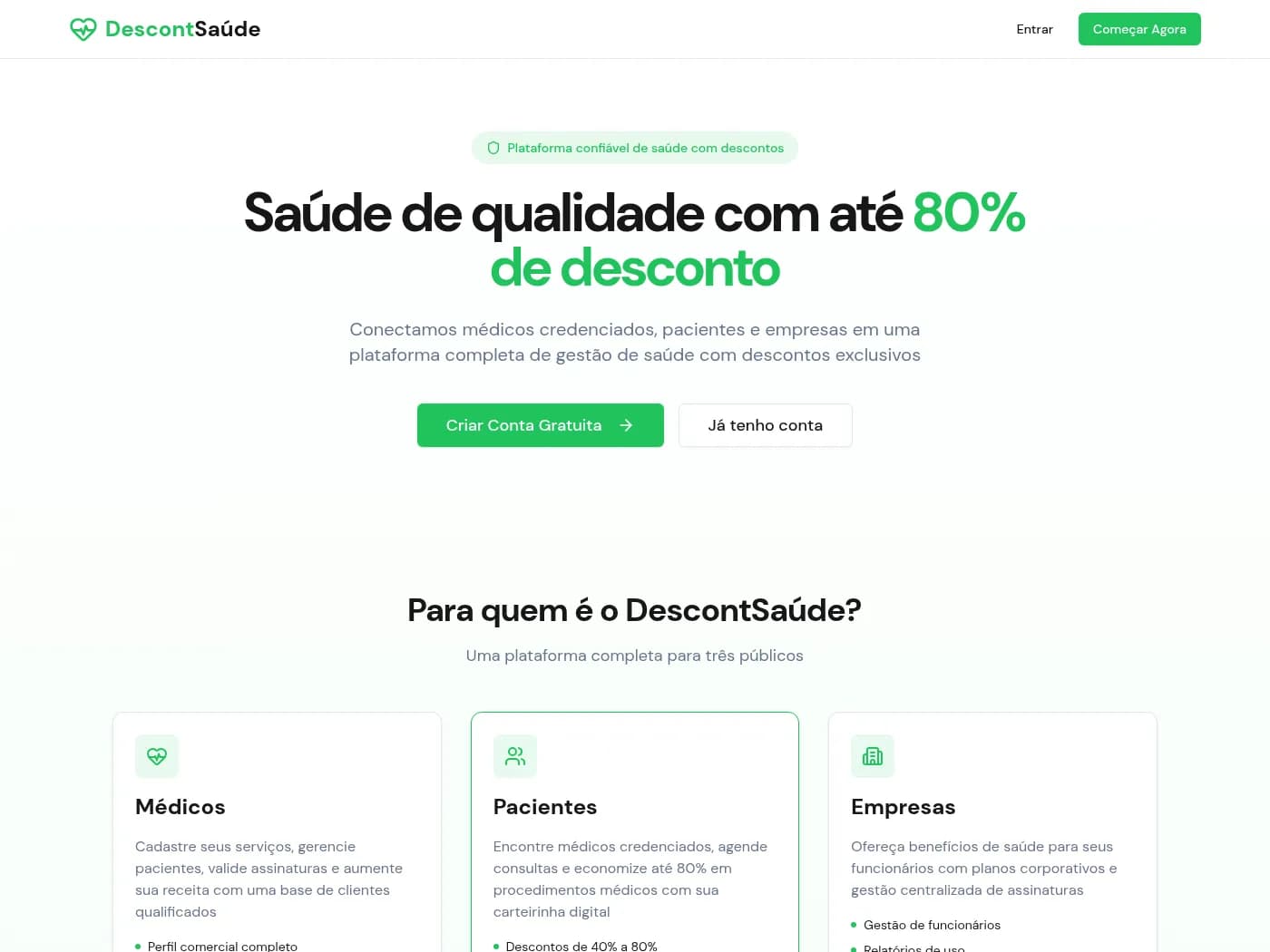 DescontSaúde - Healthcare Management & Marketplace Platform