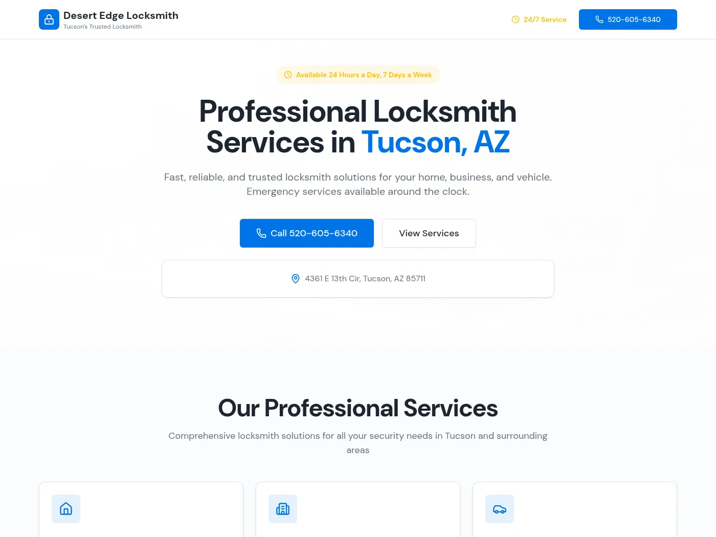 Desert Edge Locksmith Website
