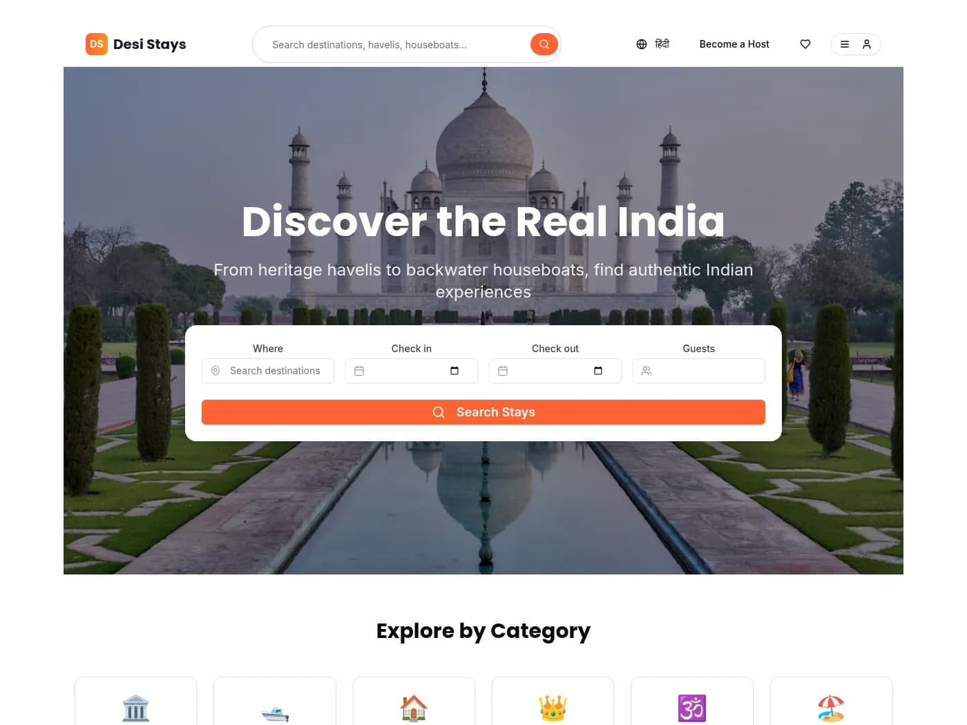Indian Airbnb Clone - Desi Stays