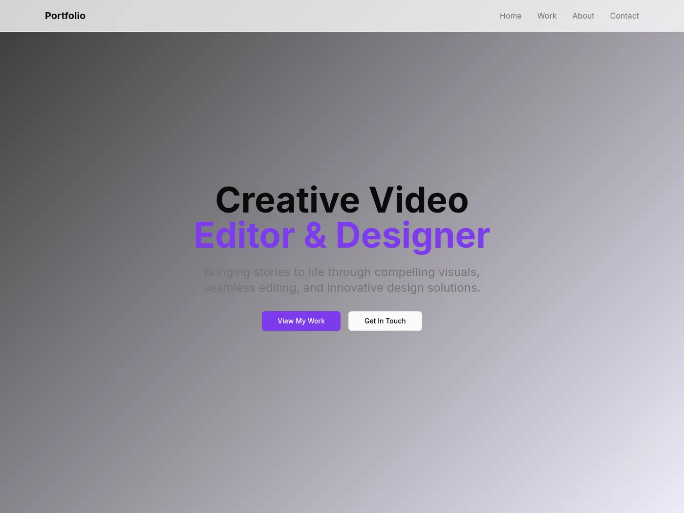 Design & Video Editing Portfolio Website