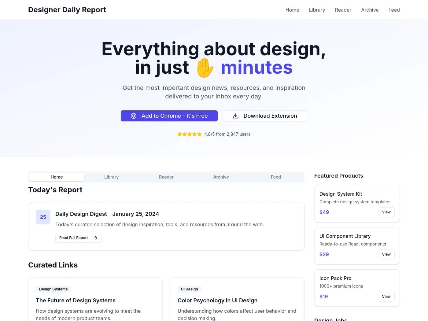 Designer Daily Report Website Replica