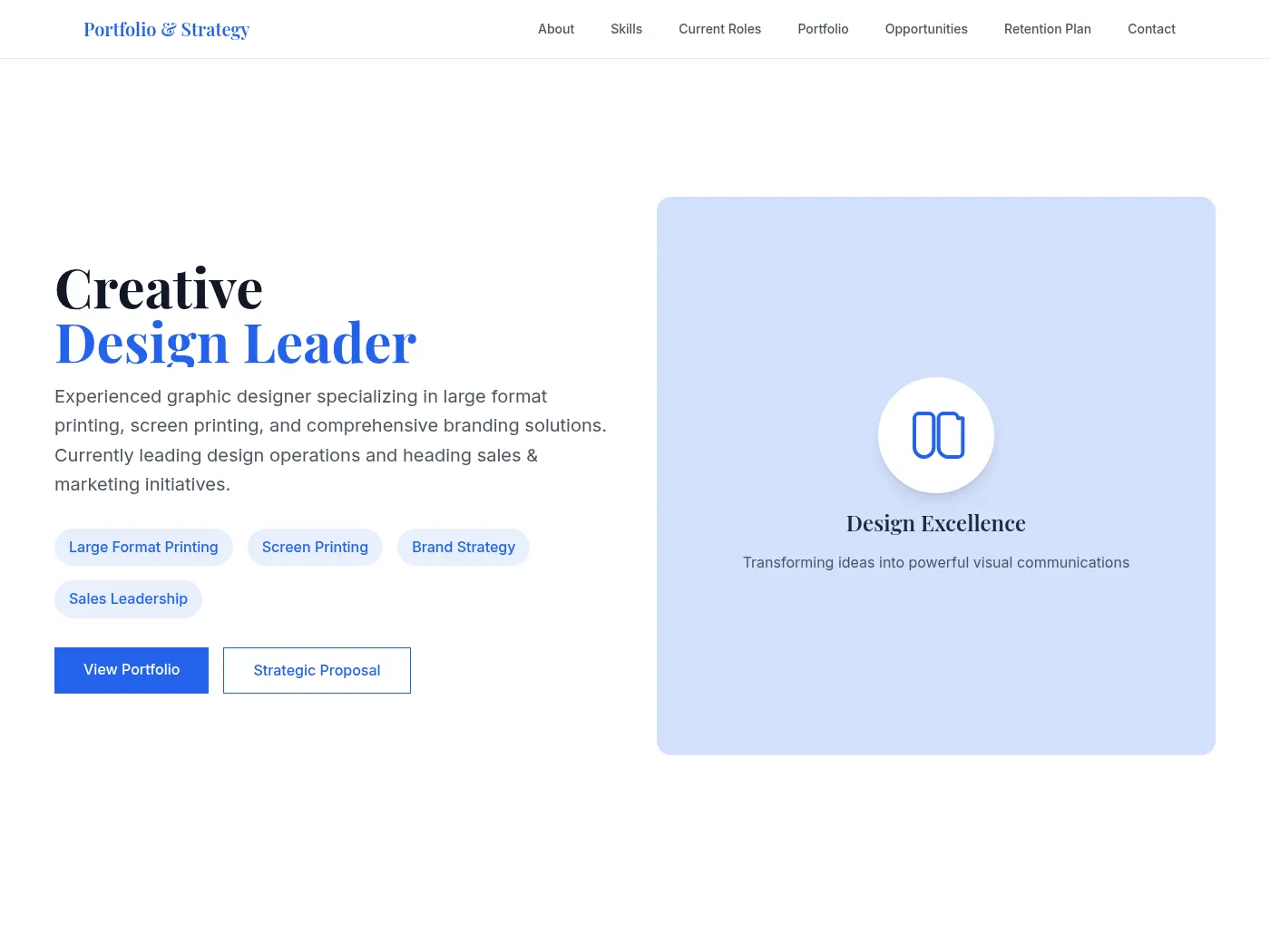 Professional Graphic Designer Portfolio & Role Enhancement Dashboard