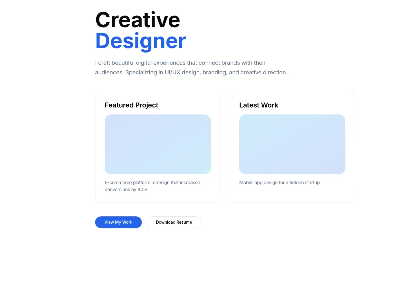 Designer Portfolio Showcase