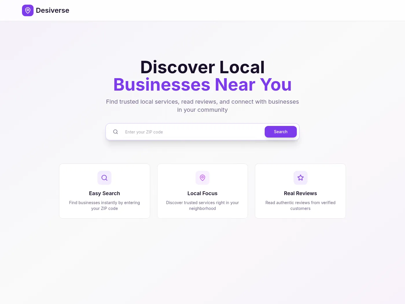 Desiverse Local Business Directory App