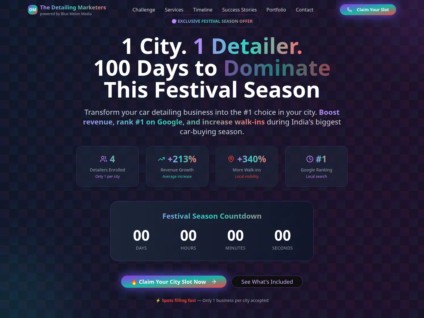 The Detailing Marketers: 100-Day Challenge Landing Page