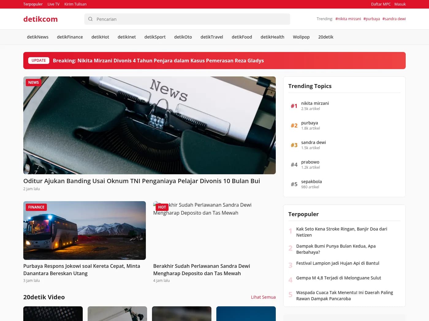 Detik News Portal Clone