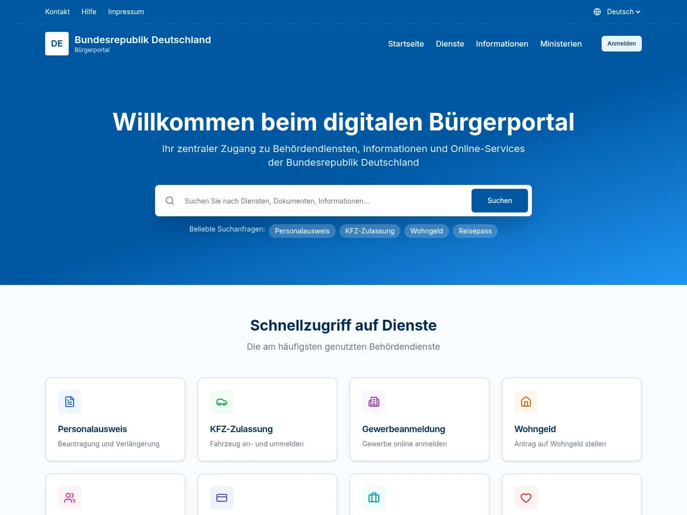 Deutsche Bürgerportal Inspiration von gov.gr