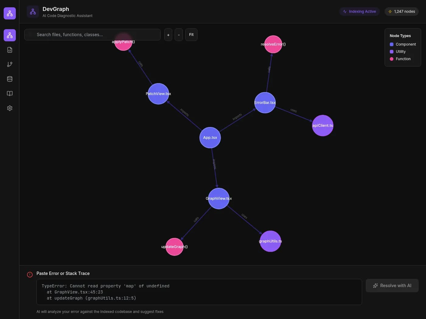 DevGraph: AI Code Diagnostic & Fix Graph Assistant for VS Code