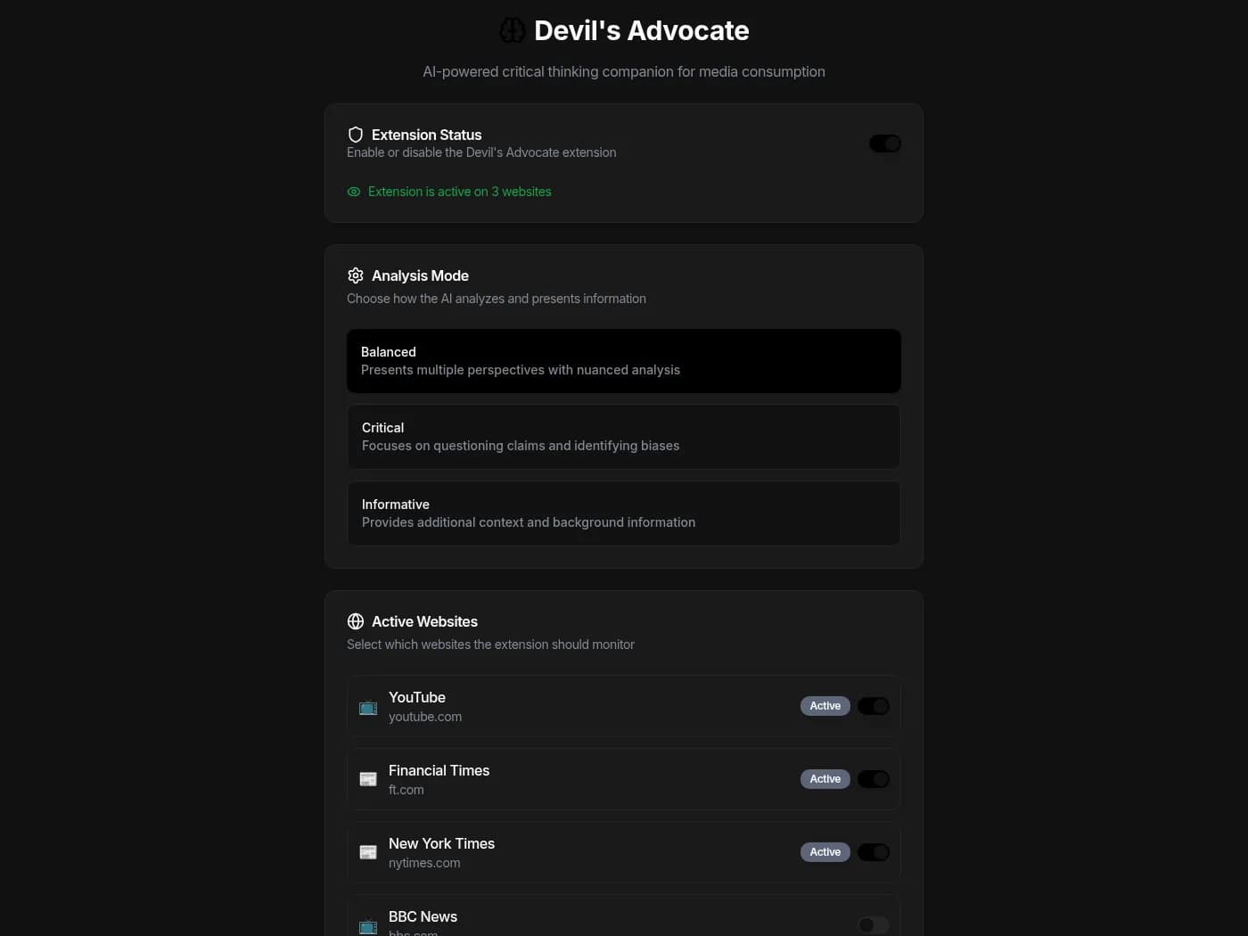 Devil's Advocate: AI-Powered Chrome Extension for Critical Media Engagement