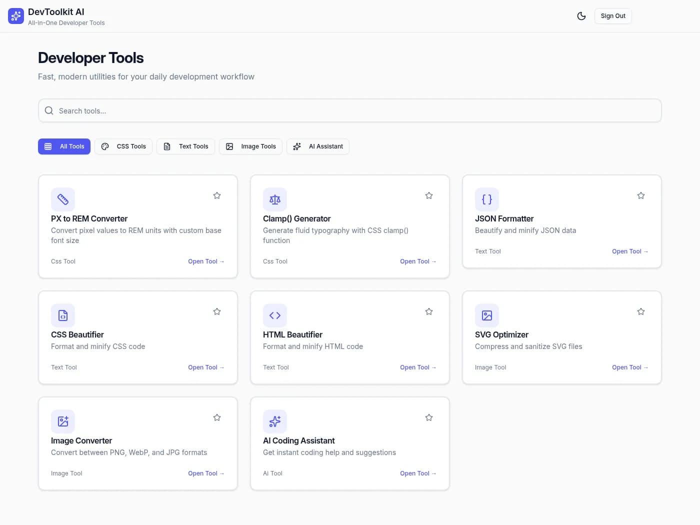 DevToolkit AI - All-in-One AI-Powered Developer Productivity Web App