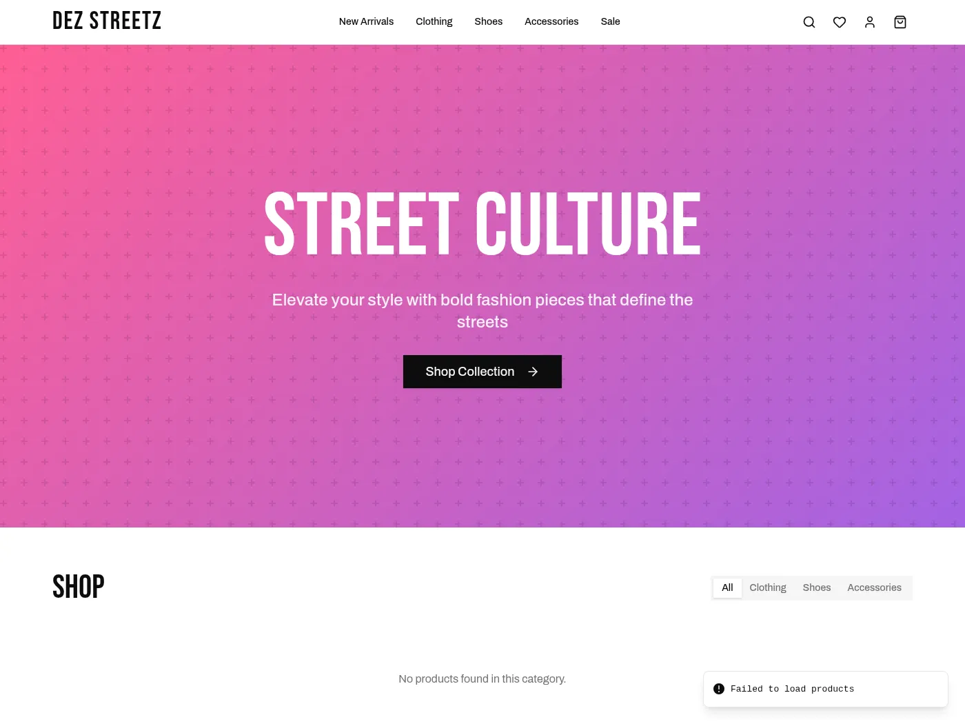 DEZ STREETZ E-commerce Fashion Platform