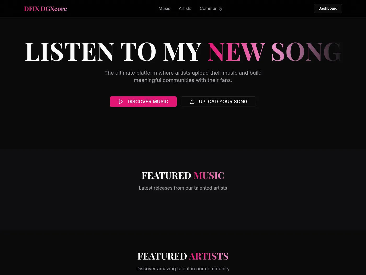 DFIX DGXcore Artist Platform & Fanbase Community