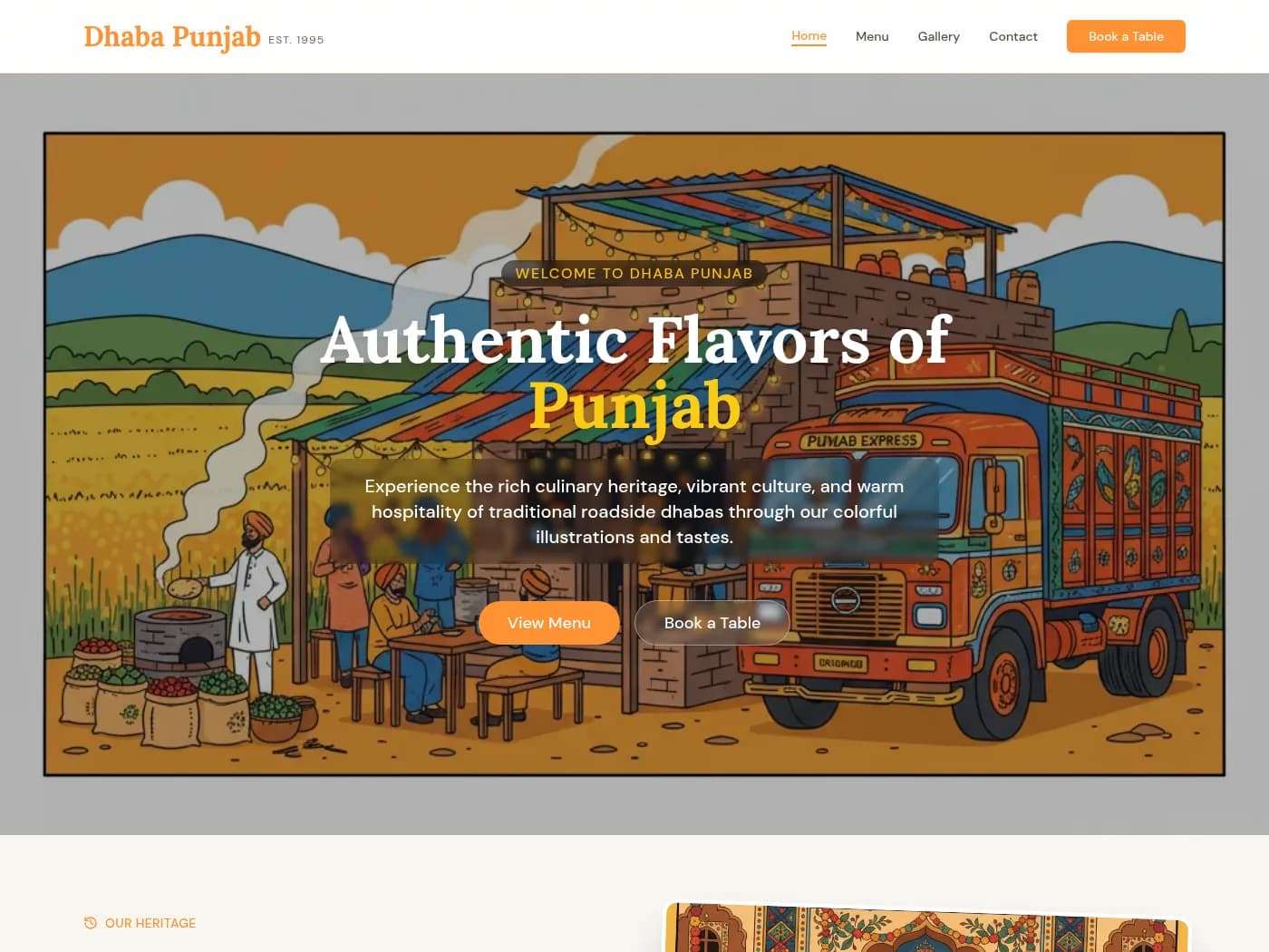 Dhaba Punjab Restaurant Website