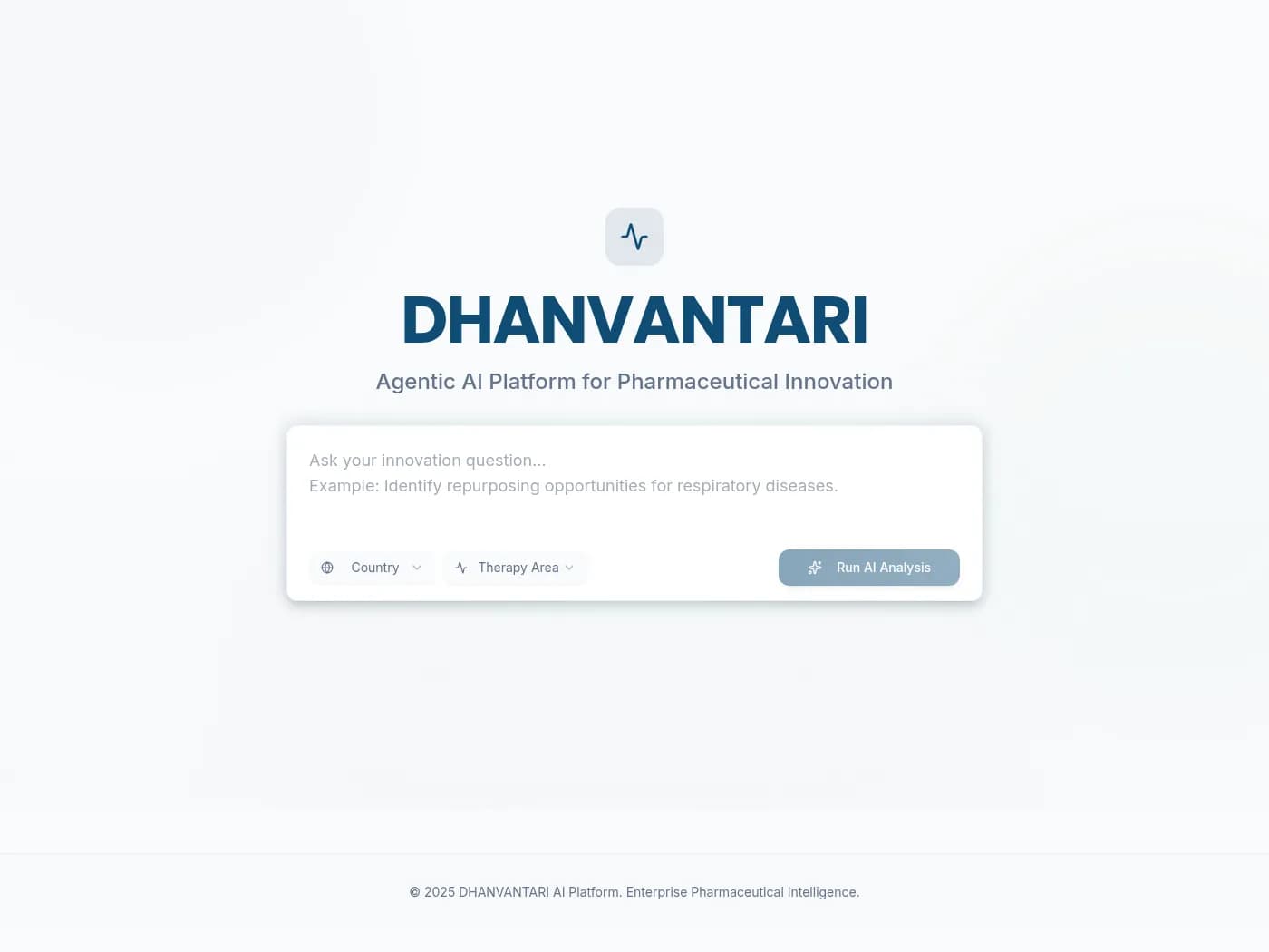 DHANVANTARI AI Platform UI