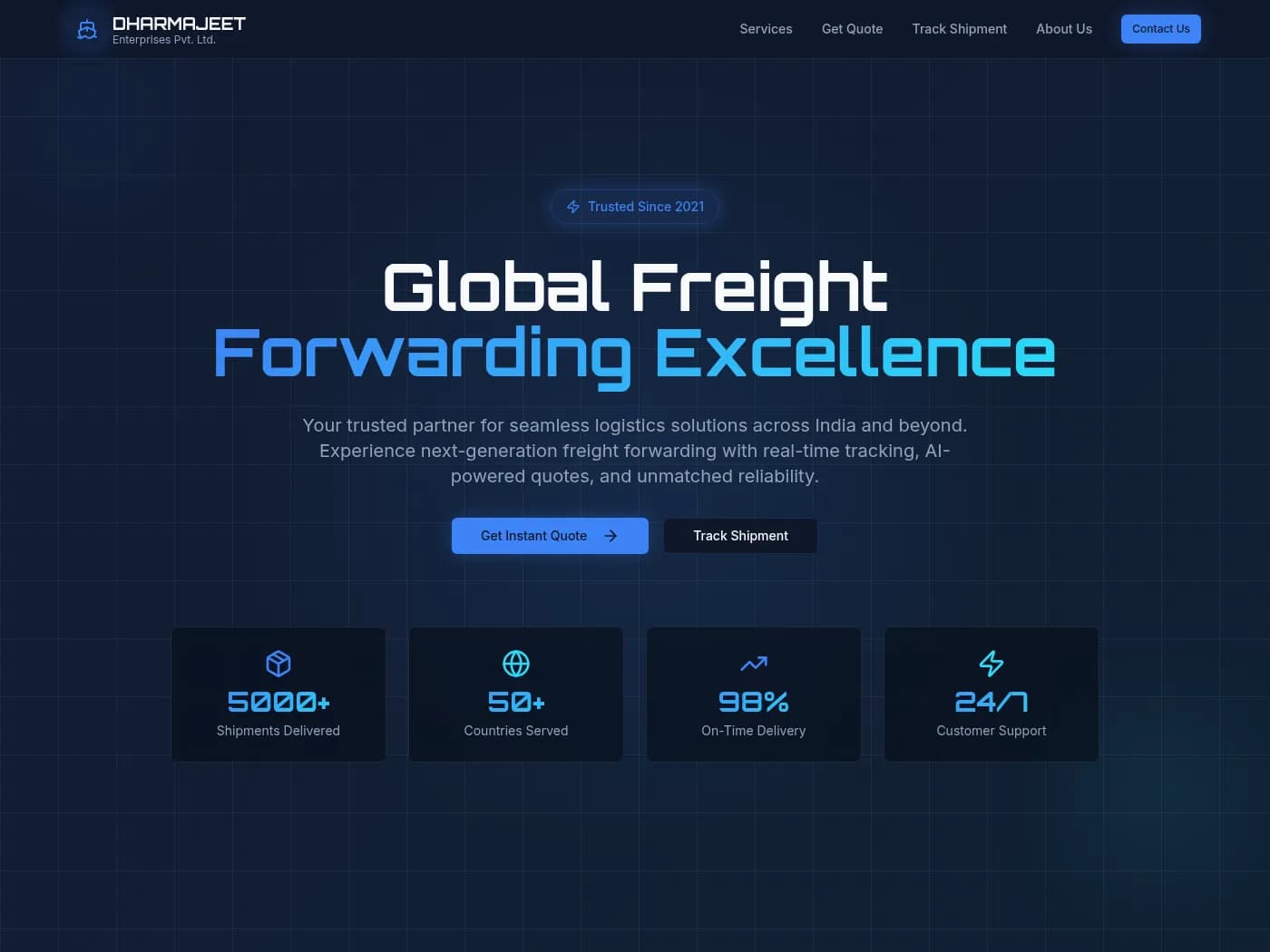 Dharmajeet Enterprises Freight Forwarding Website
