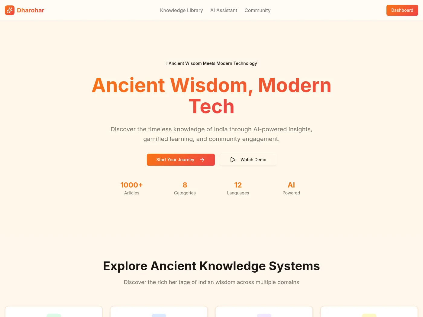 Dharohar: Ancient Wisdom, Modern Tech Platform