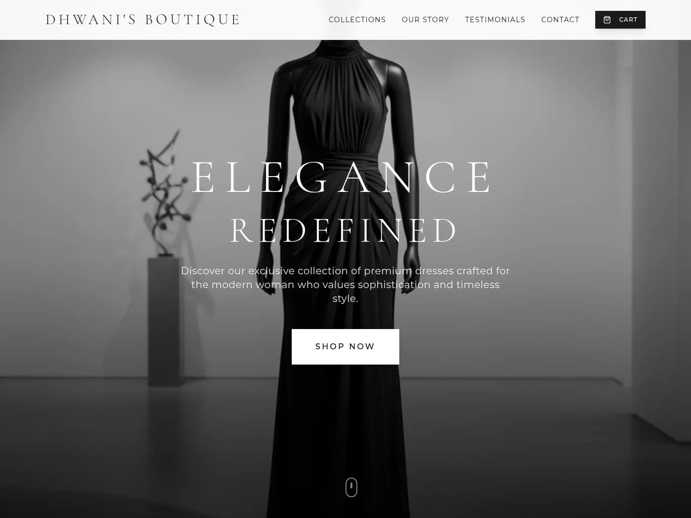 Dhwani's Boutique Luxury Fashion Website