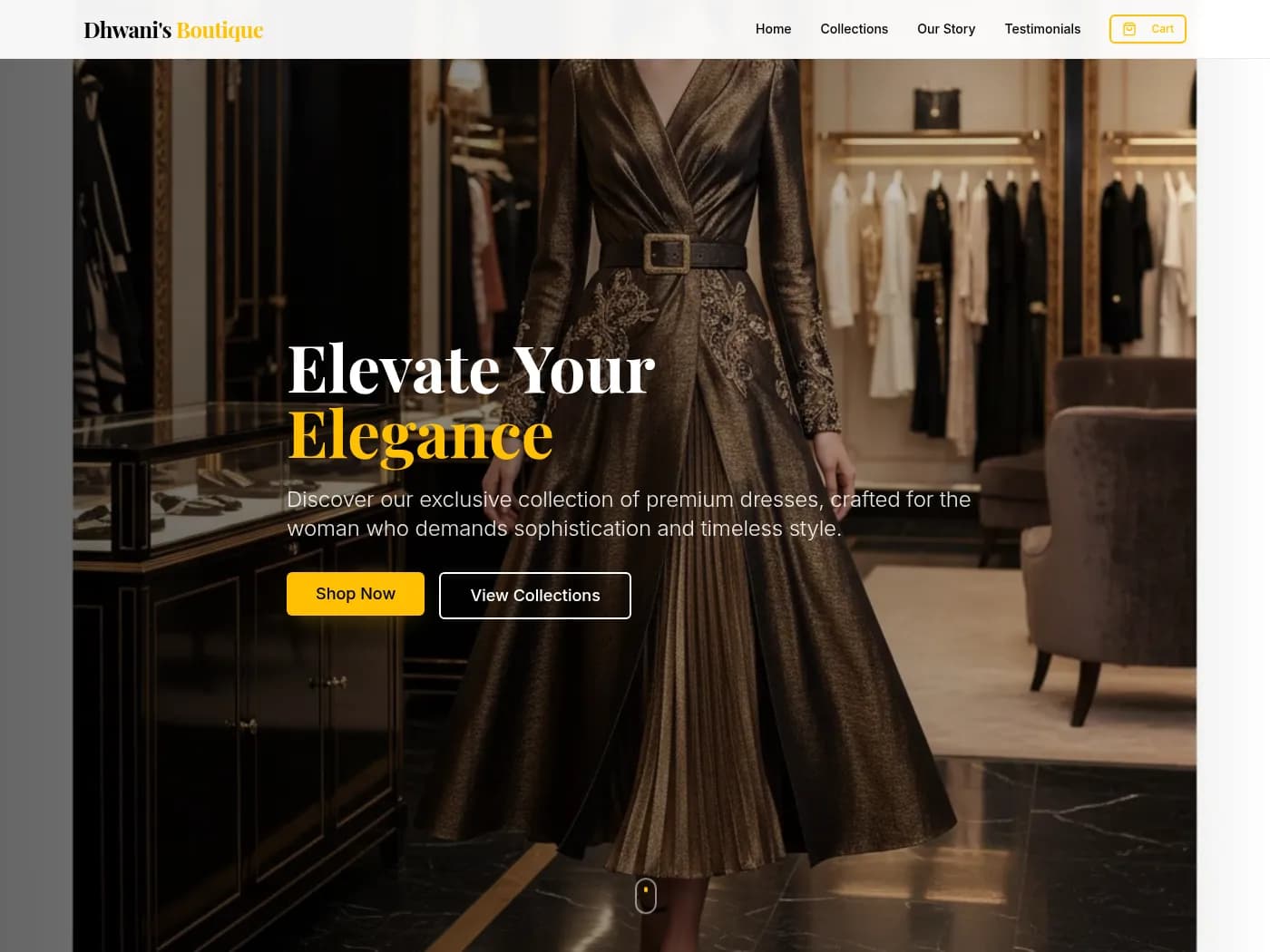 Dhwani's Boutique Luxury Fashion Website