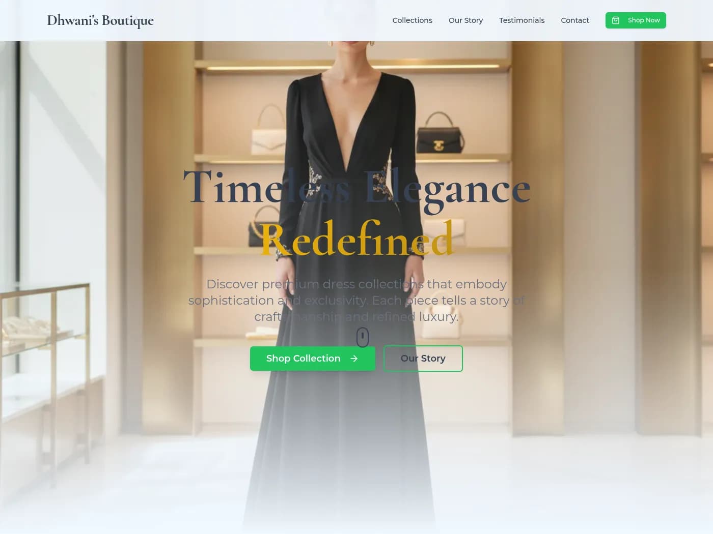 Dhwani's Boutique – Elegant Luxury Fashion Website