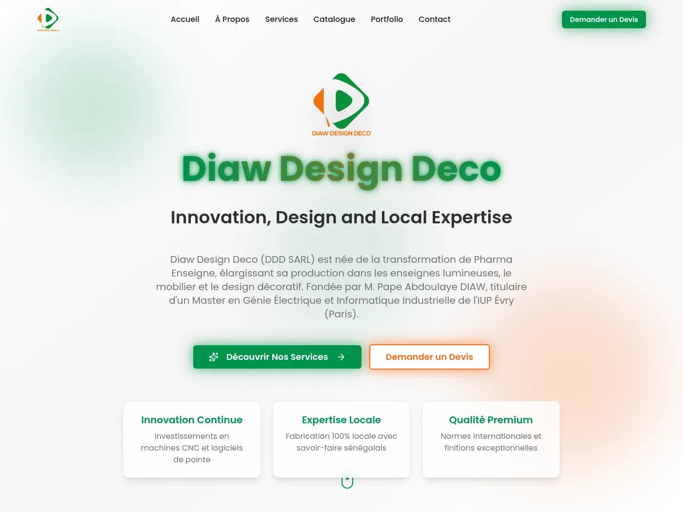 Diaw Design Deco Corporate Web Experience