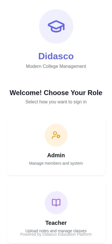 Didasco – Modern College Management Mobile App for Students, Teachers, and Admins