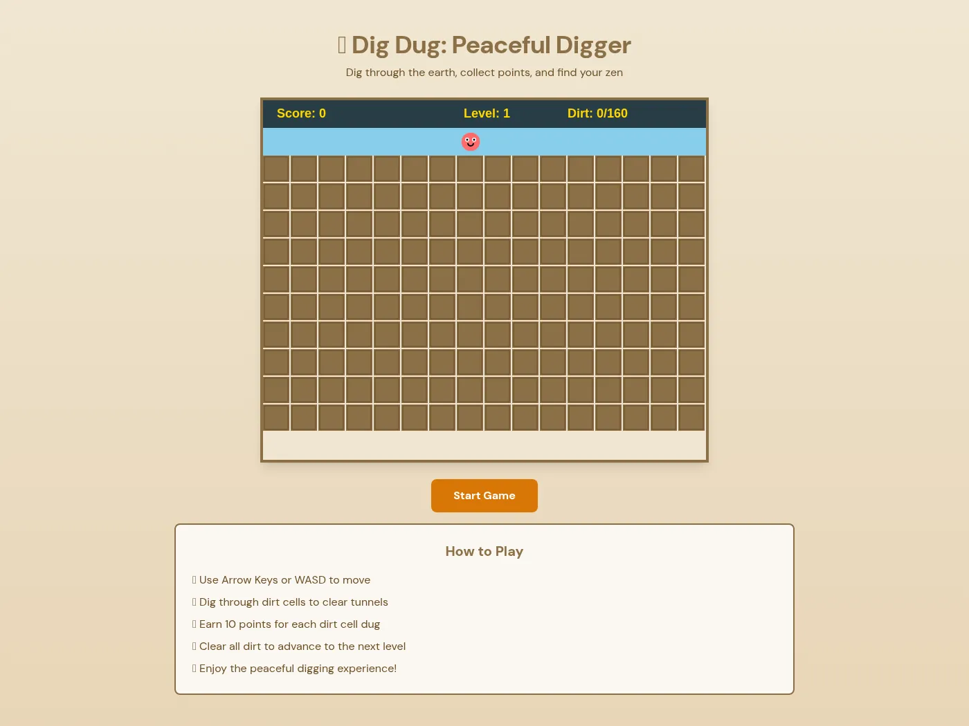 Dig Dug: Peaceful Digger