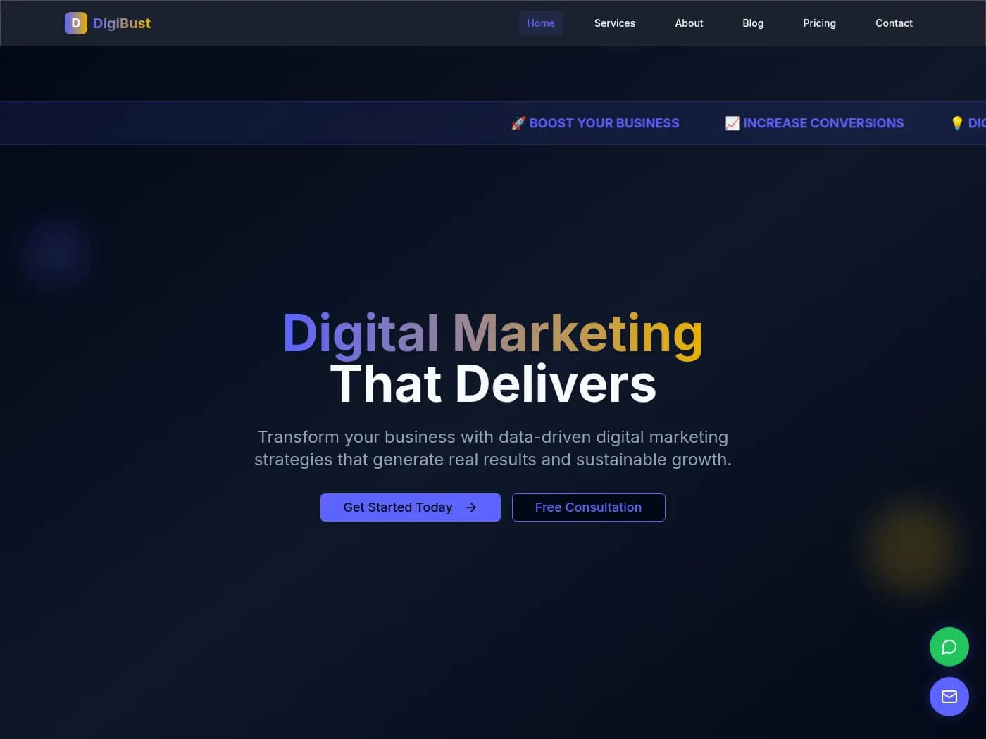 DigiBust Digital Marketing Agency Website