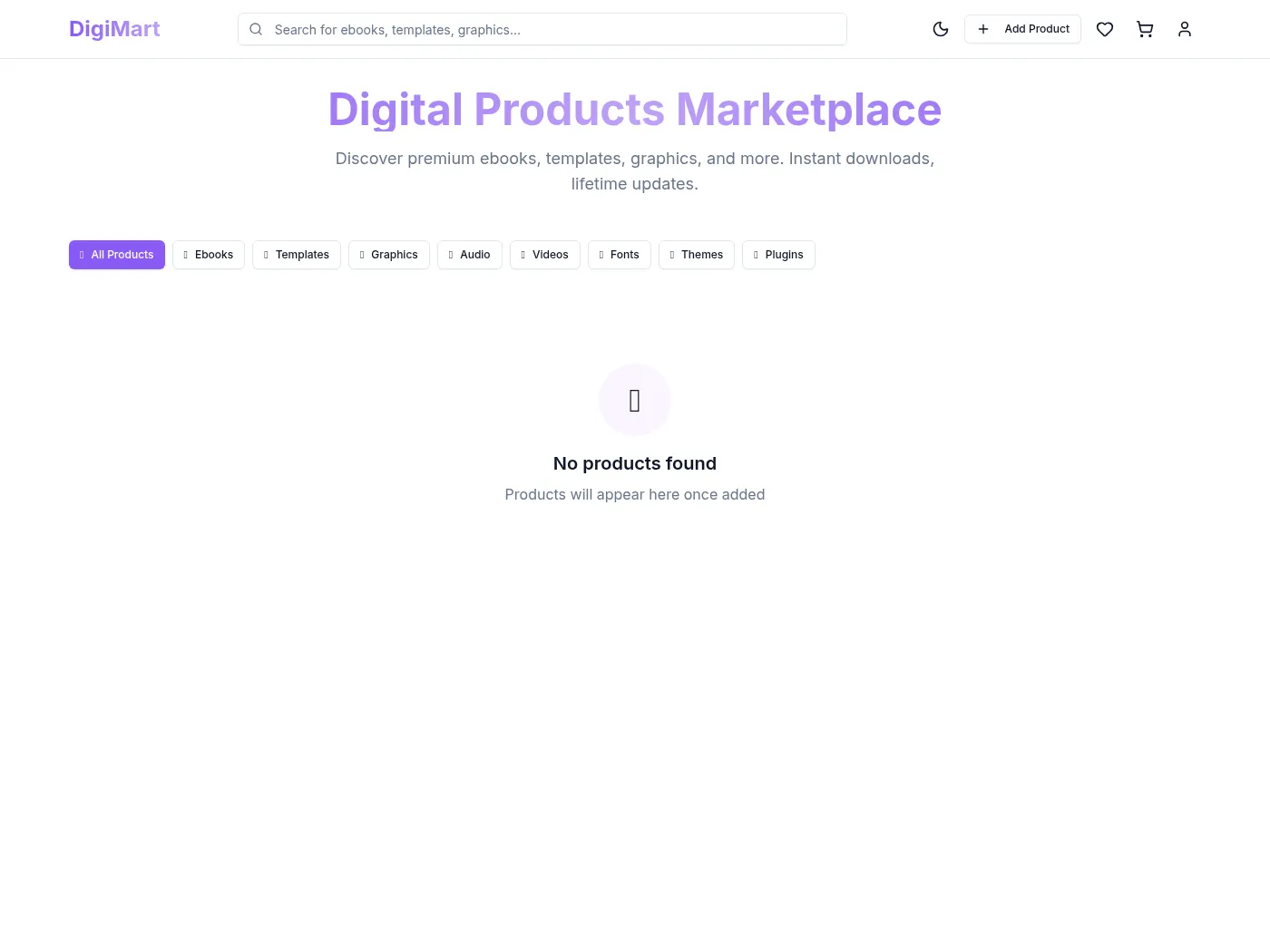 DigiMart: Modern Digital Marketplace for Ebooks, Templates & More