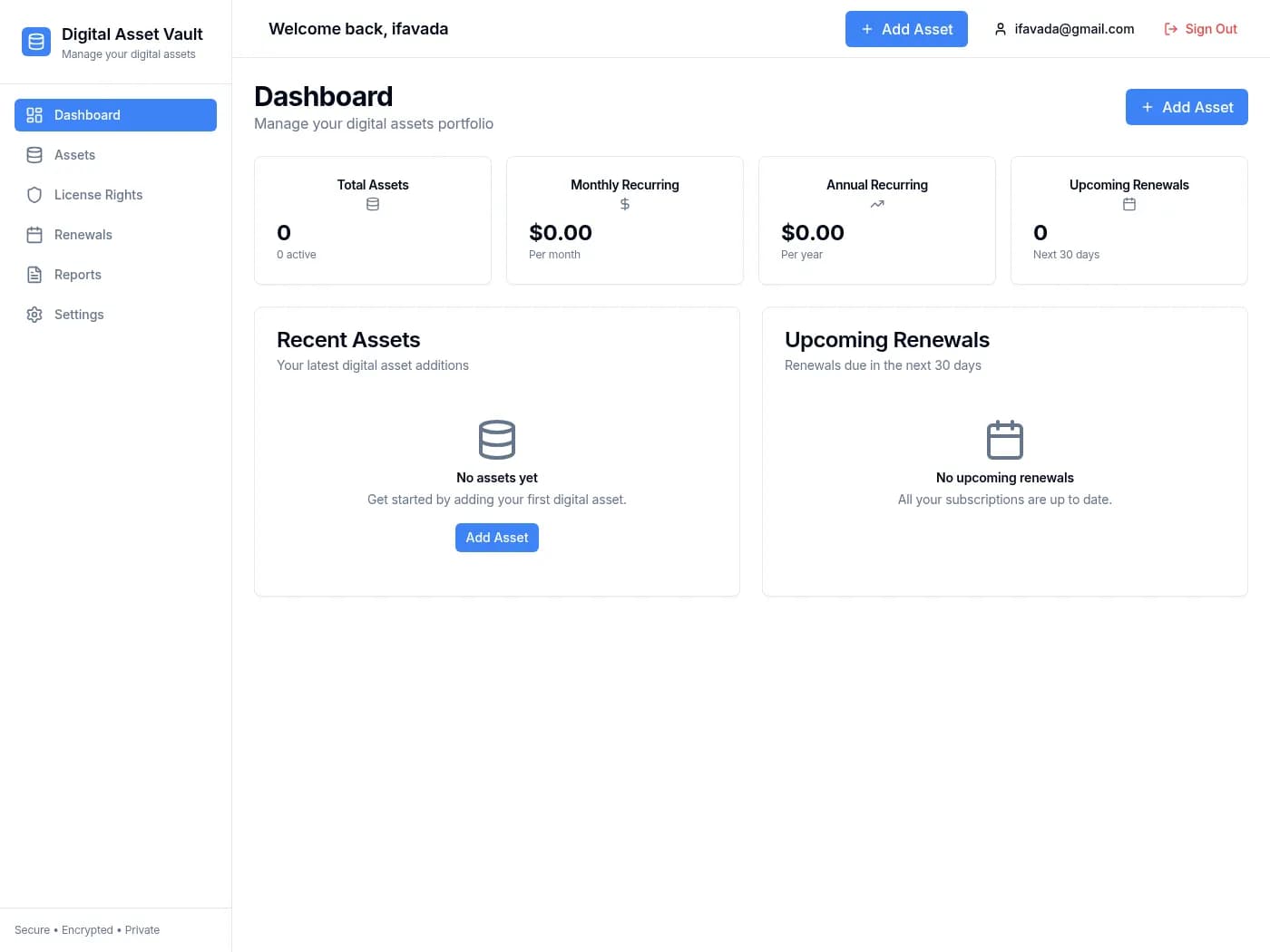 Digital Asset Vault: Centralized Management Portal for Internet Marketers