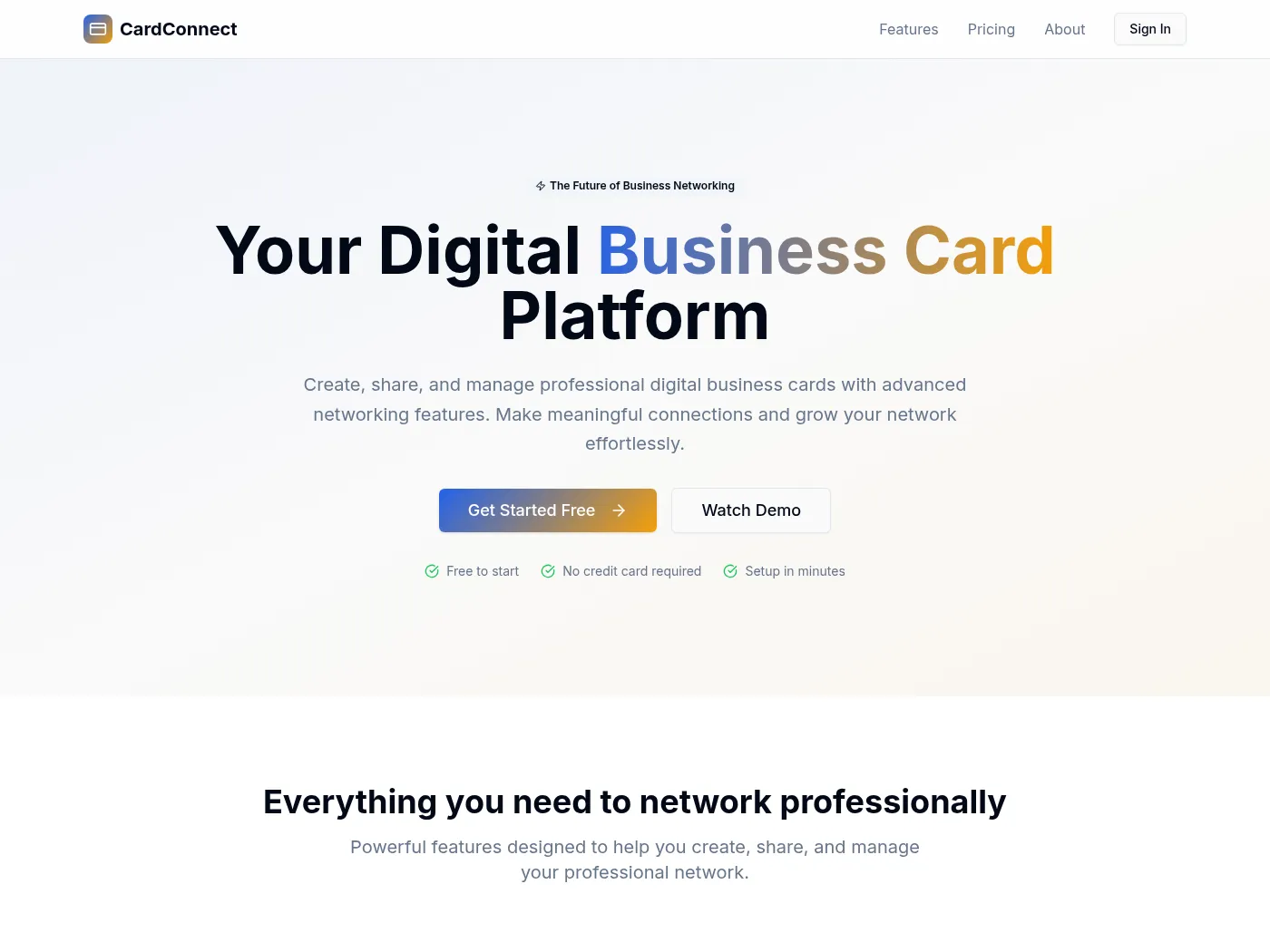 Digital Business Card Platform