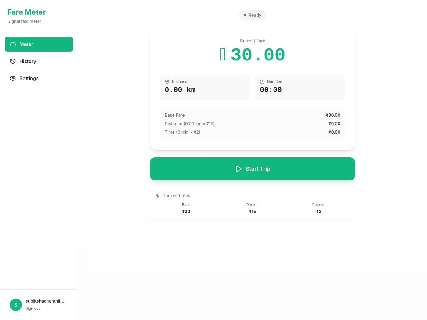 Digital Fare Meter App