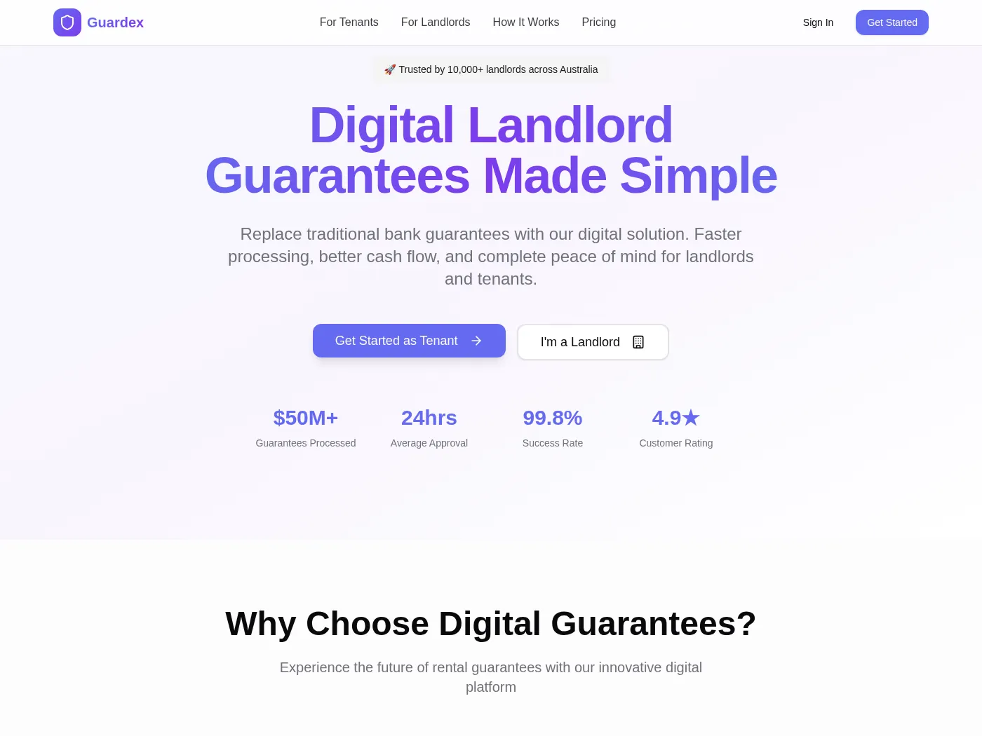 Digital Landlord Guarantee Platform