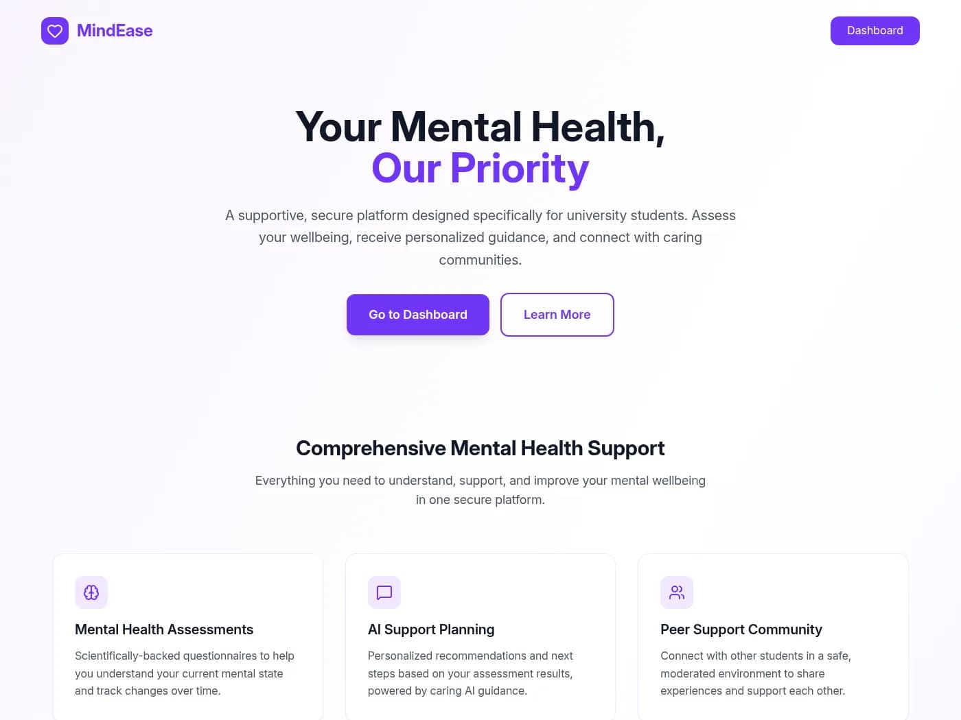 MindEase: Digital Mental Health Platform for University Students