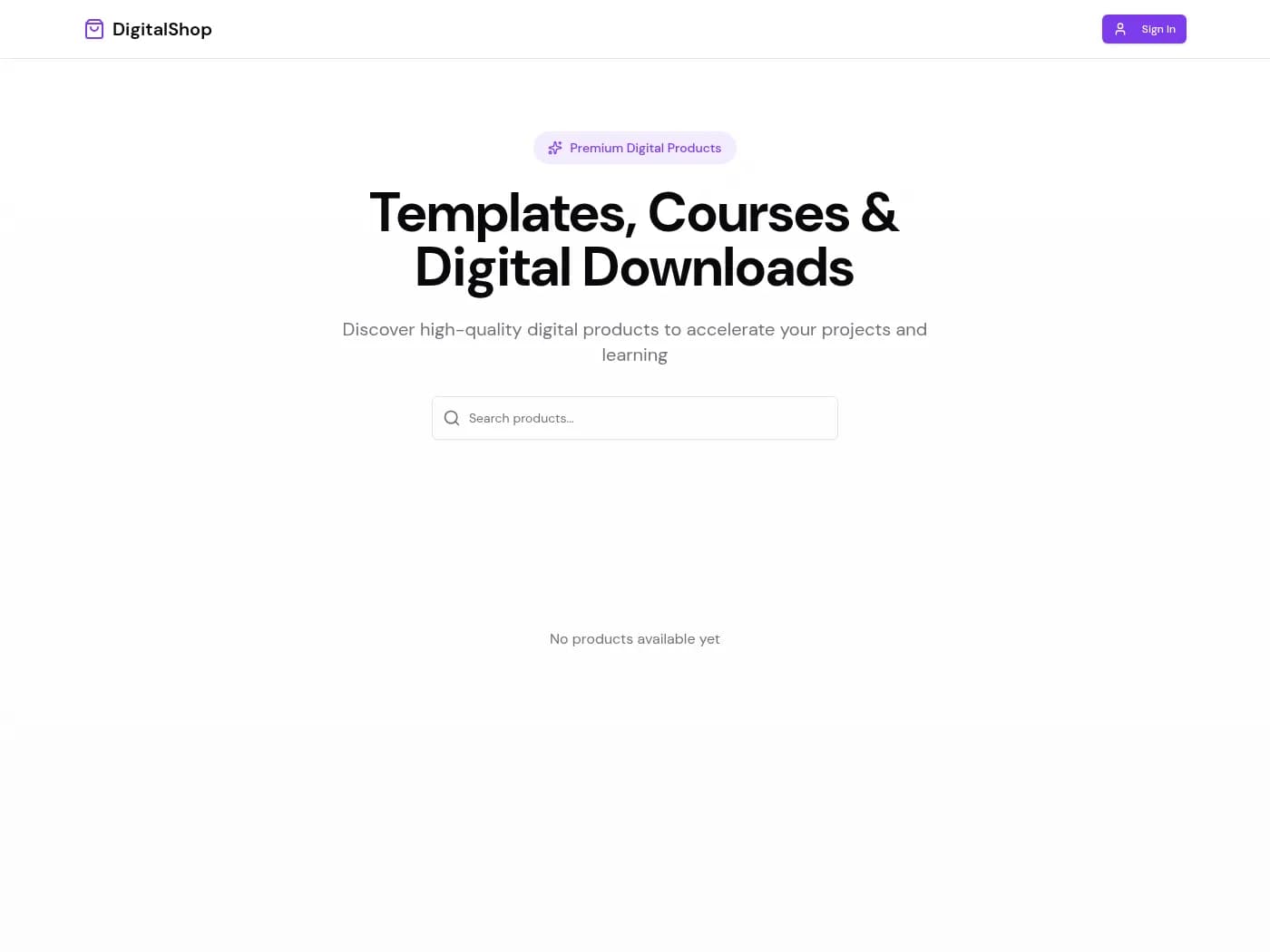 Digital Product Marketplace Website