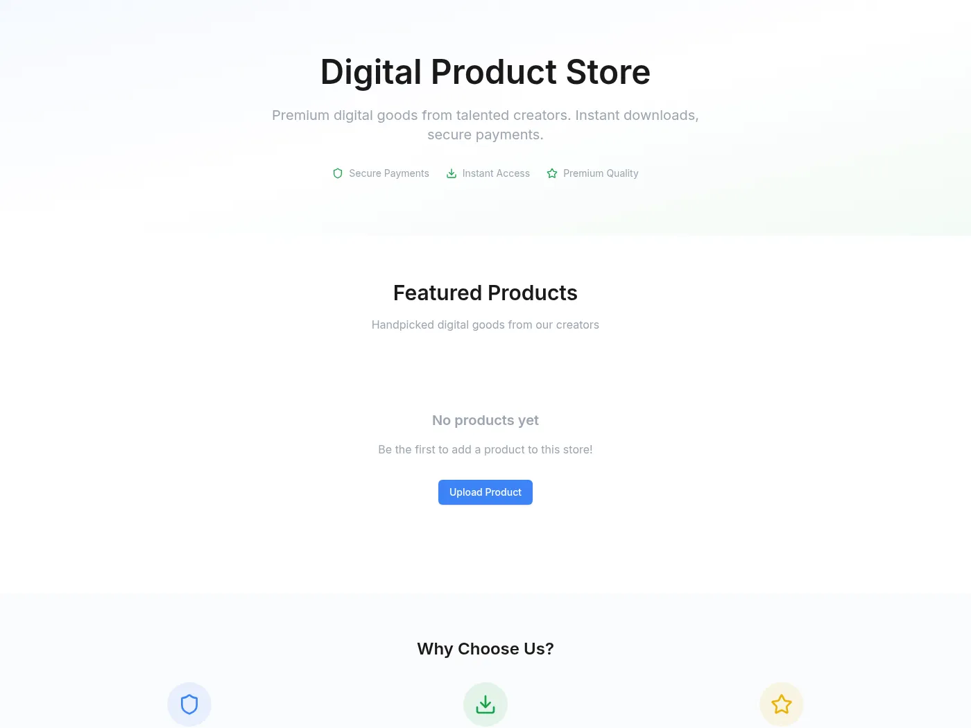 Digital Product Storefront for Creators