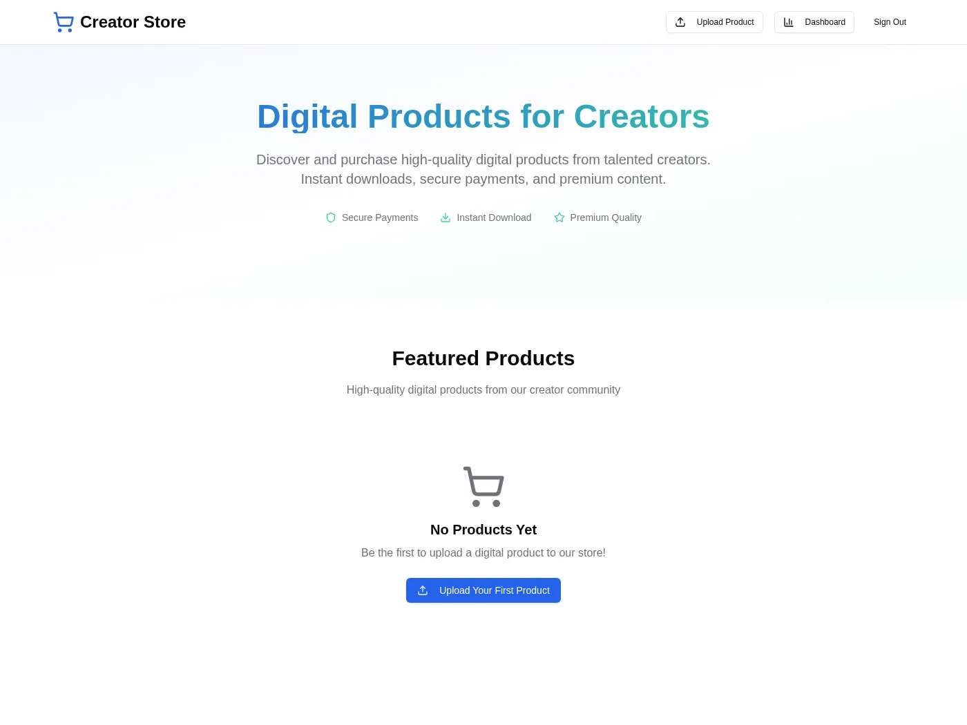 Digital Product Store for Creators