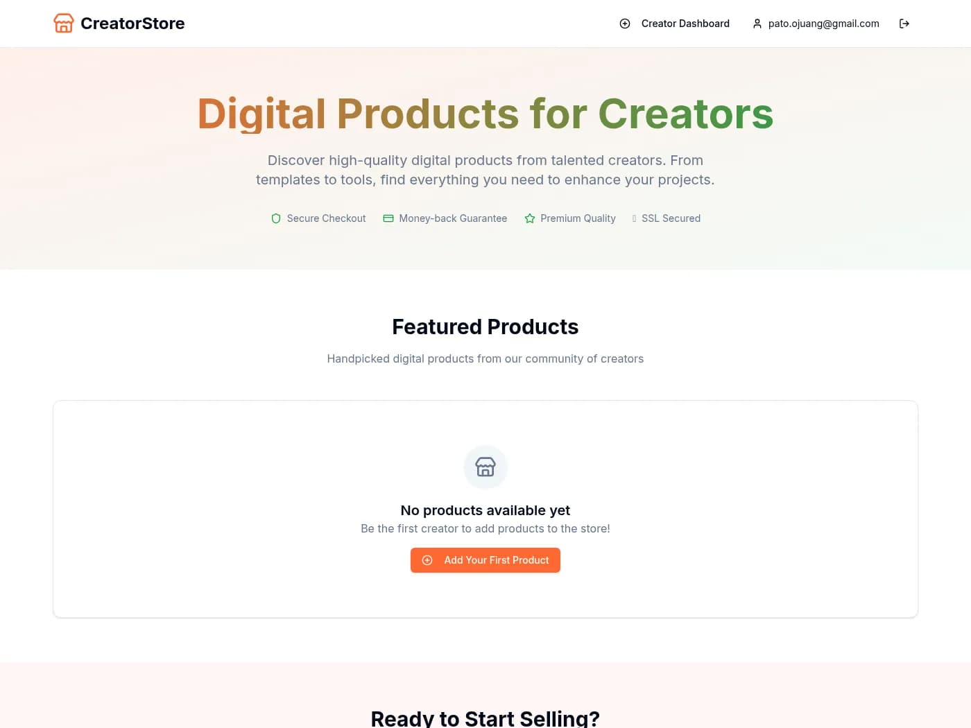 Digital Product Store for Creators