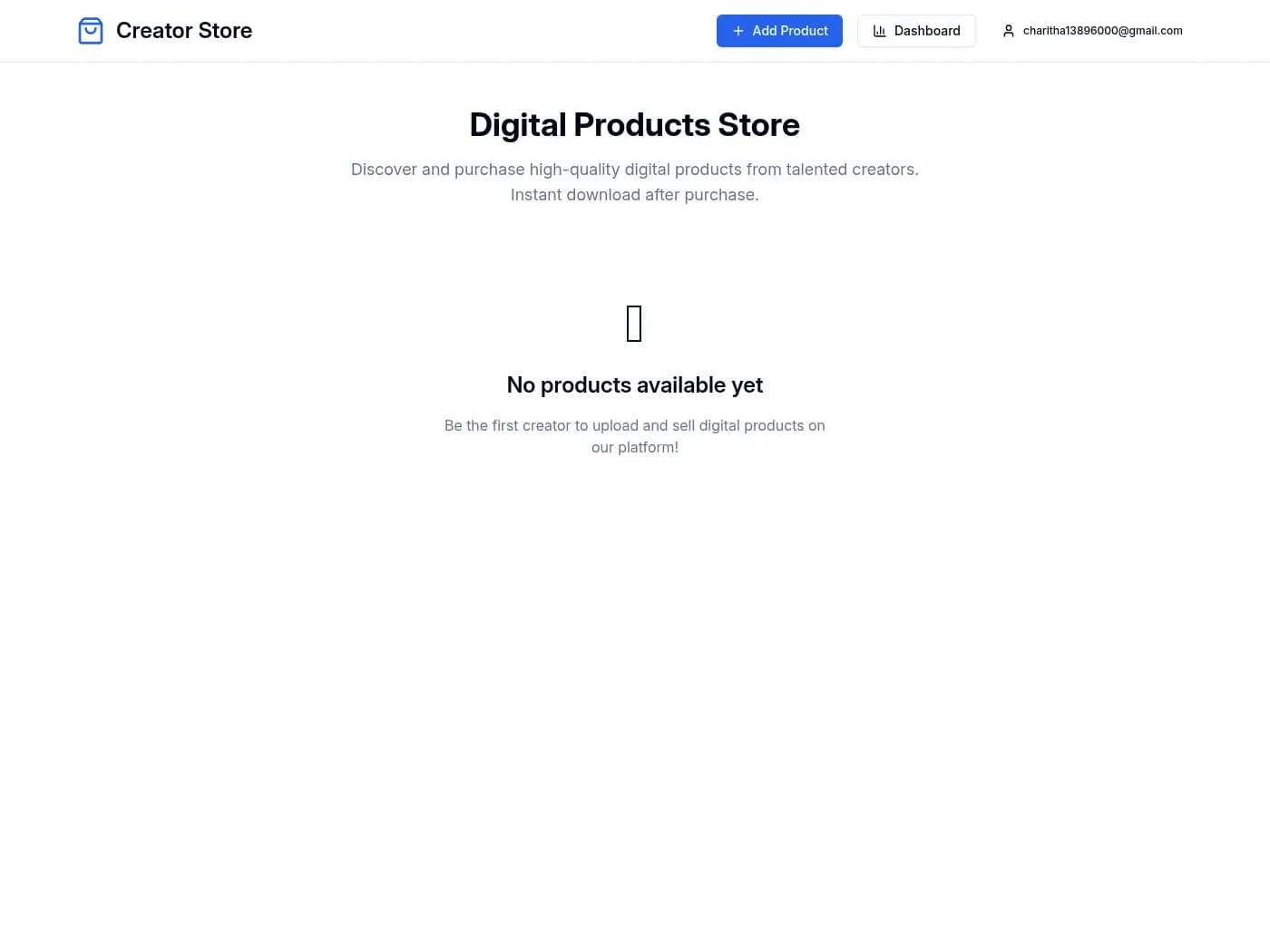 Digital Creators' E-commerce Storefront