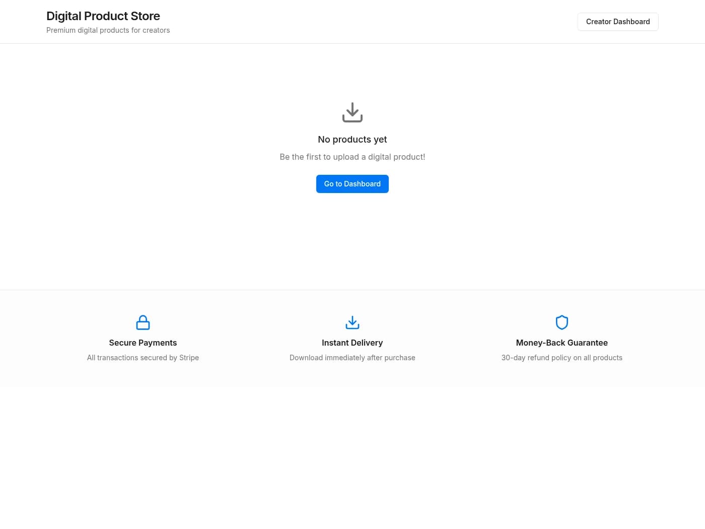 Digital Product Storefront for Creators