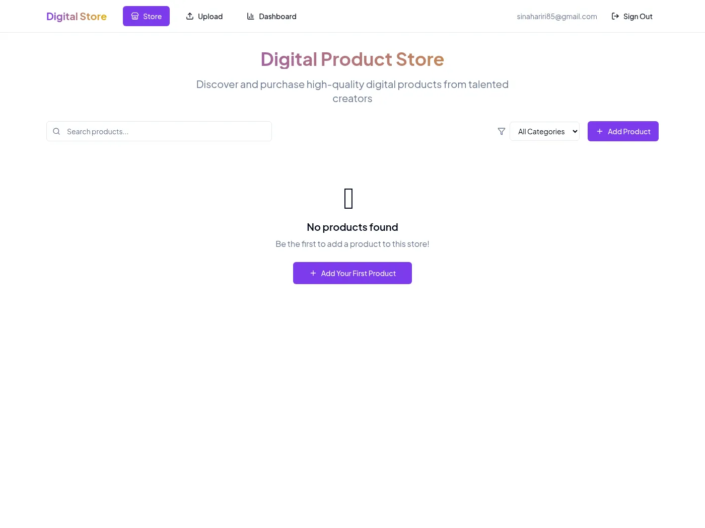 Digital Product Storefront for Creators